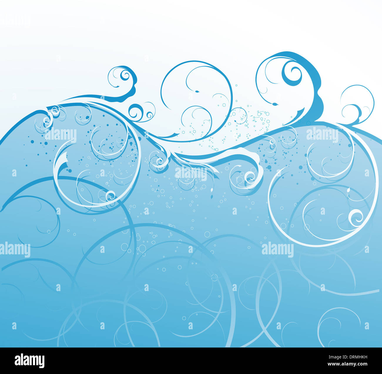 Blue seamless wave floral hi-res stock photography and images - Alamy