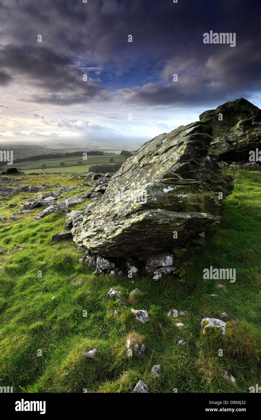 The Norber Erratics rock formations, Norber Dale near the village of ...