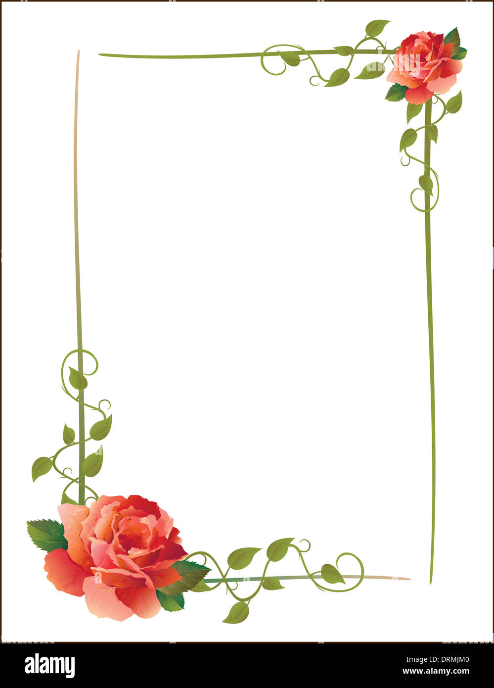 vintage frame with roses Stock Photo - Alamy