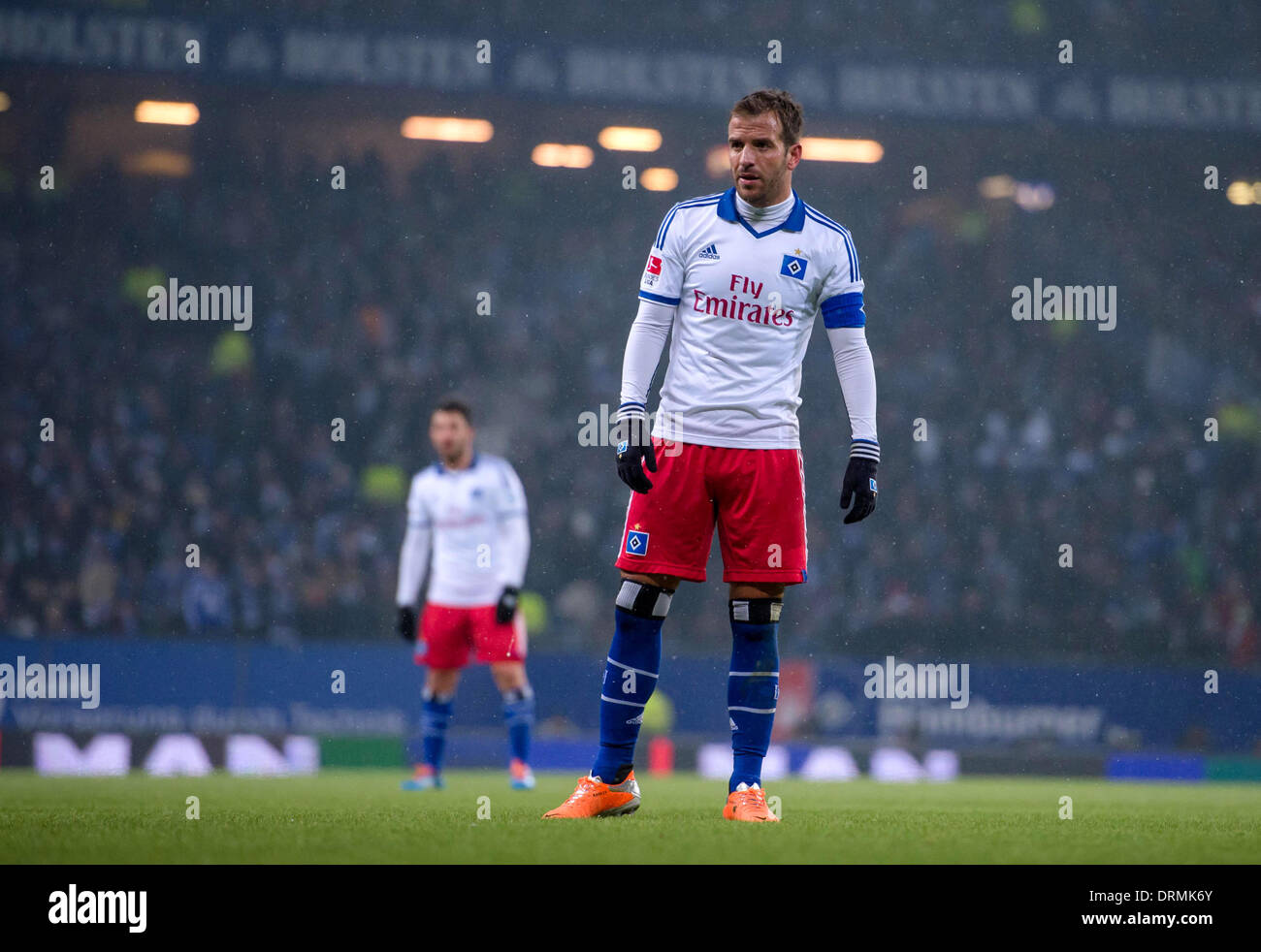 Hamburg, Germany. 26th Jan, 2014. Hamburg's Rafael van der Vaart is ...