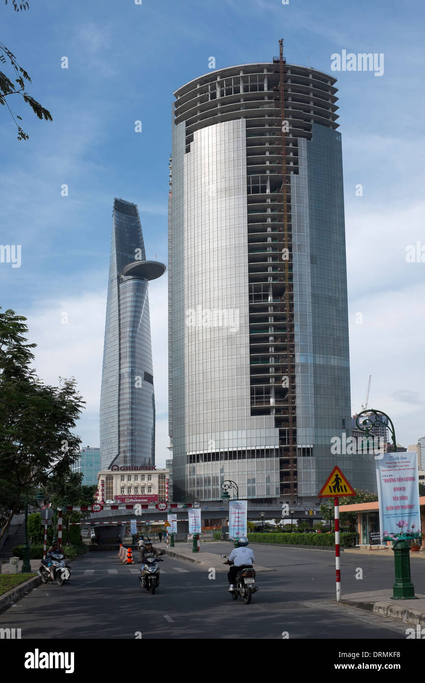Modern Hi Rise Buildings development in downtown Ho Chi Minh City Stock ...