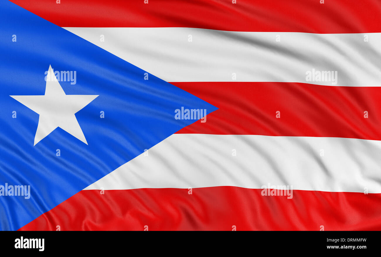 3D flag of Puerto Rico Stock Photo - Alamy