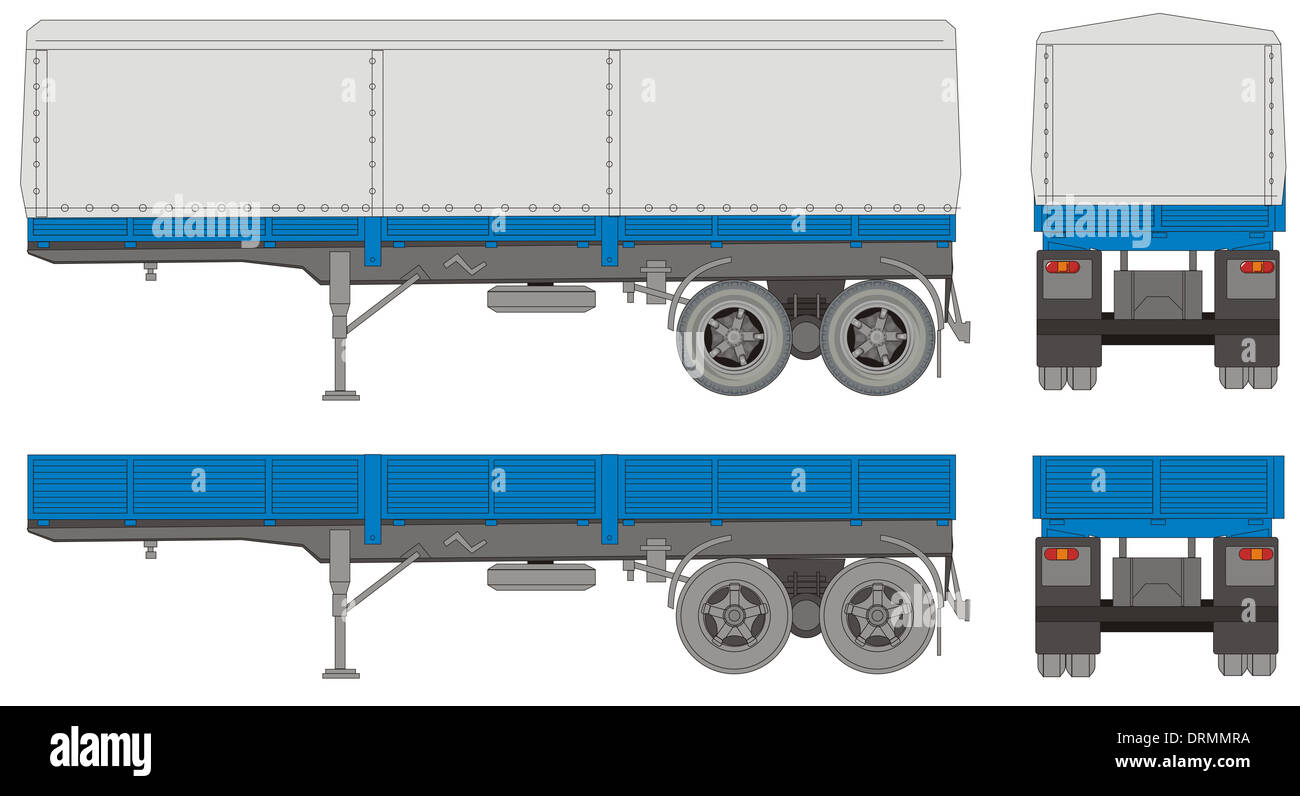 cargo semi-trucks set Stock Photo - Alamy