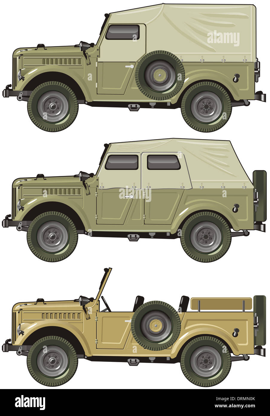 retro jeep set Stock Photo - Alamy