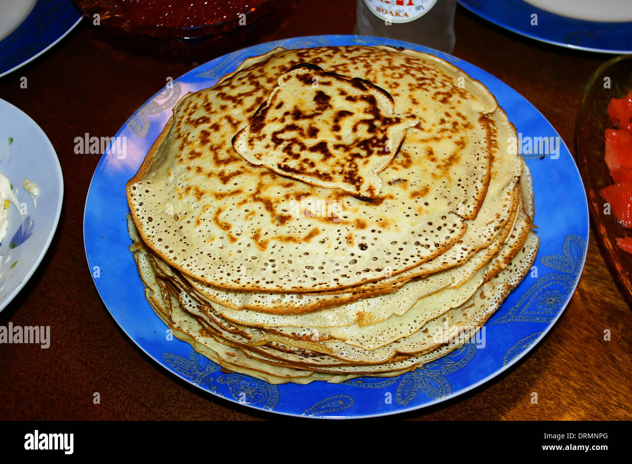 Russian pancakes at Pancake week Stock Photo - Alamy
