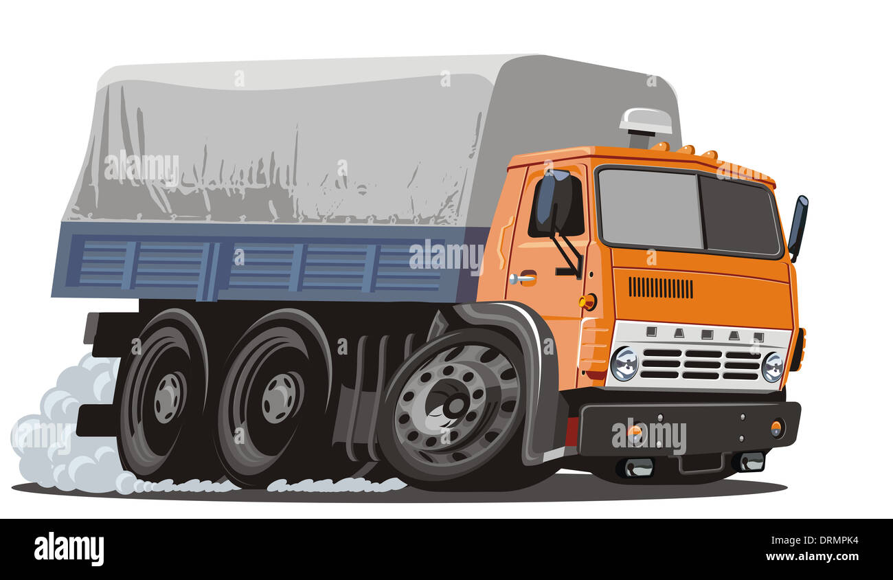 Cartoon cargo truck Stock Photo - Alamy