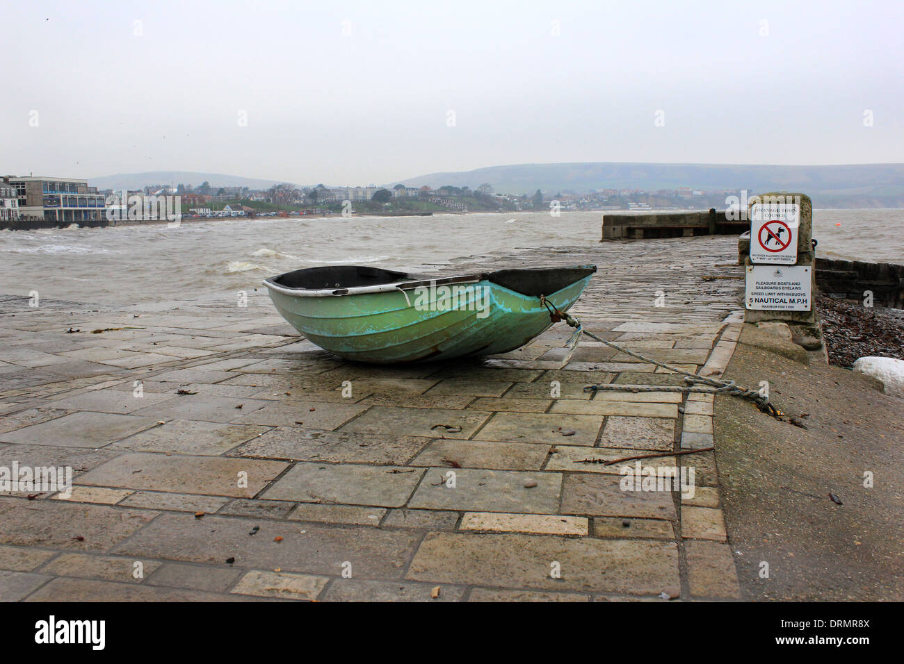 Boat on dry land. Swanage UK Stock Photo - Alamy