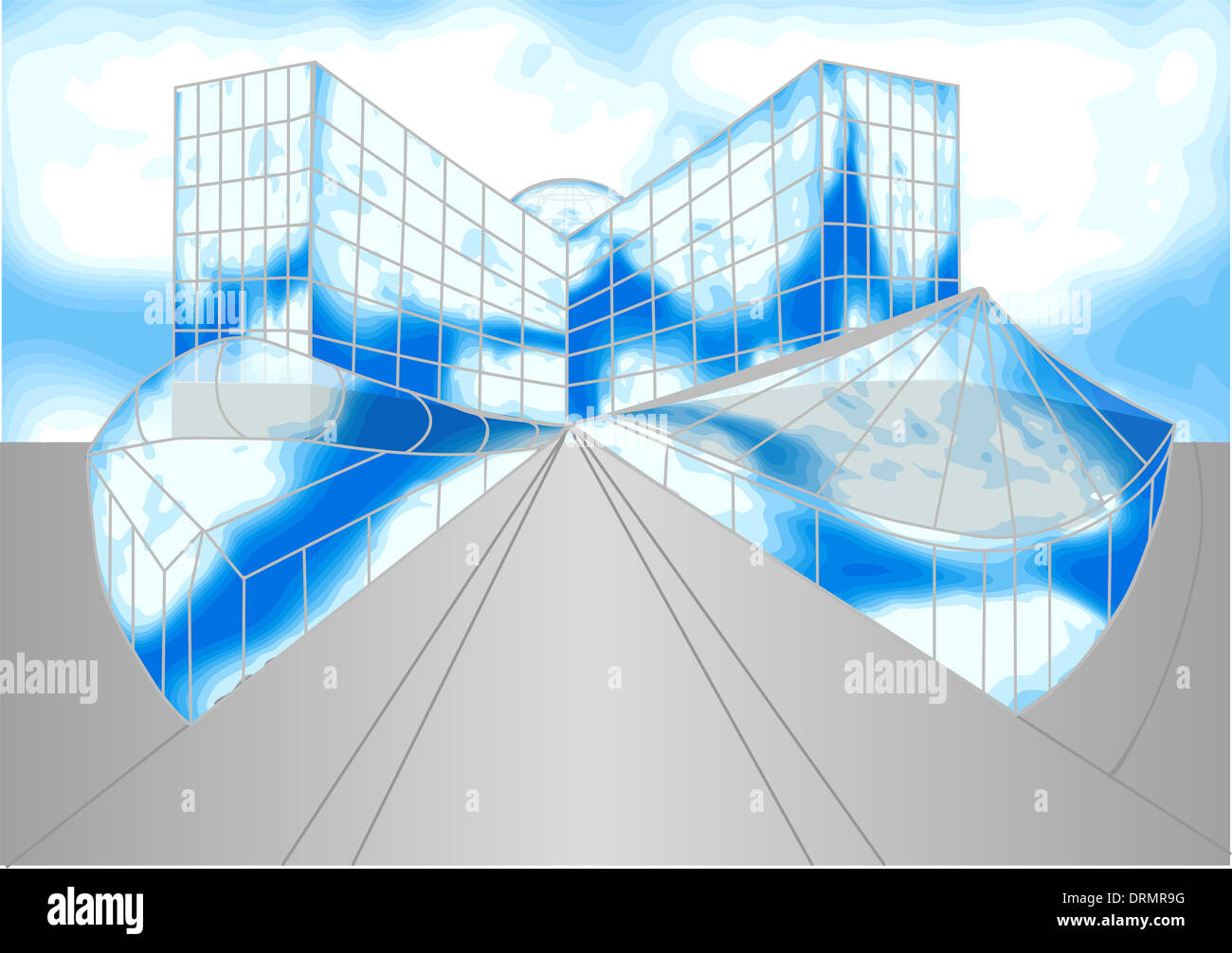 modern building and clouds. abstract background in 10EPS Stock Photo ...