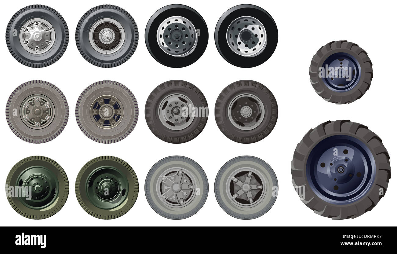 truck wheels set Stock Photo - Alamy