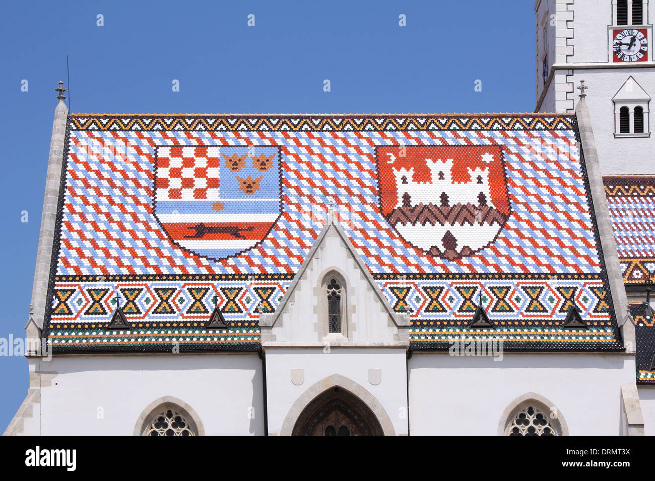 Roof of St. Mark's Church in Zagreb, the most famous symbol of the ...