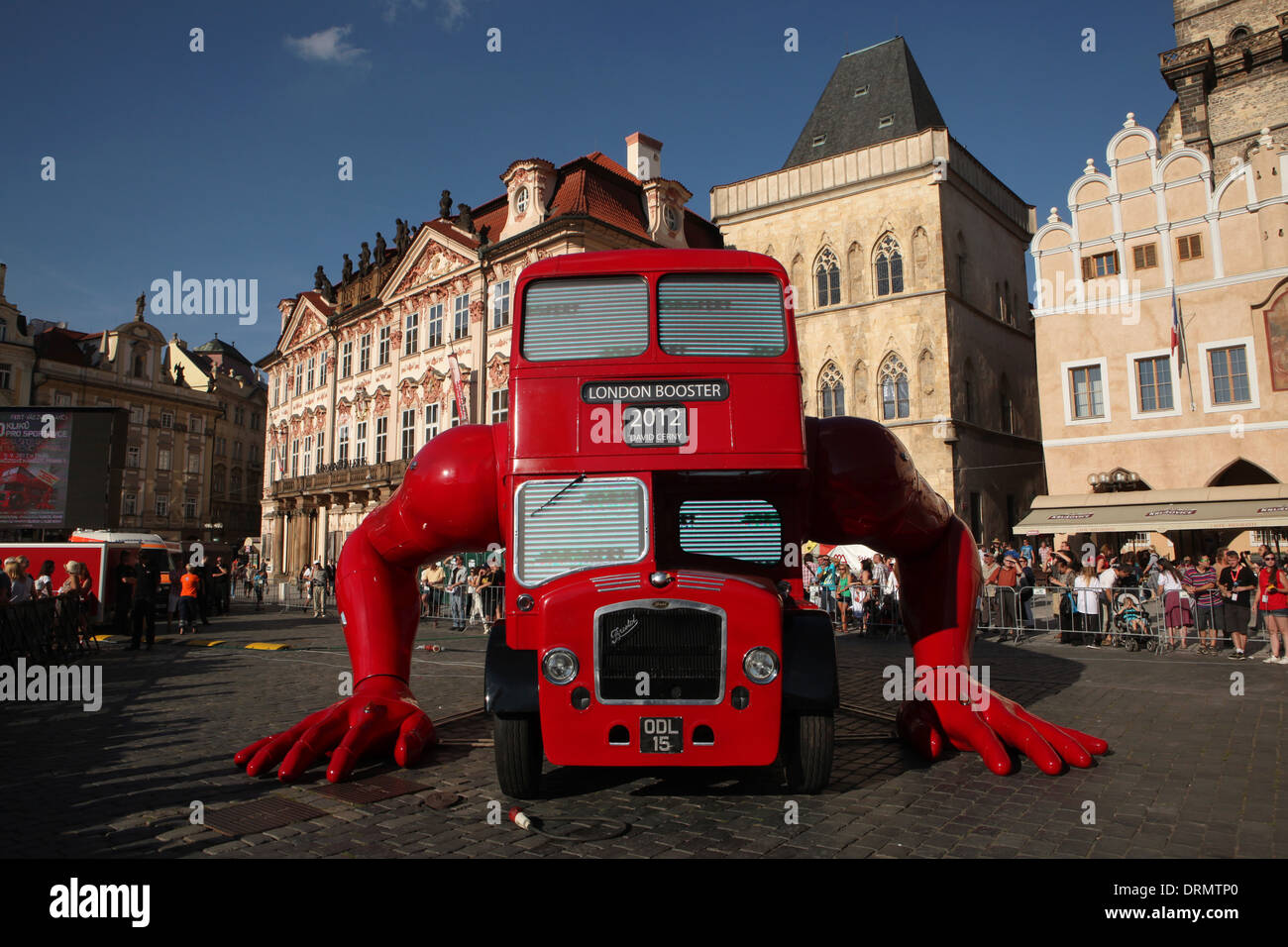 London Booster by Czech visual artist David Cerny does push ups on Old ...