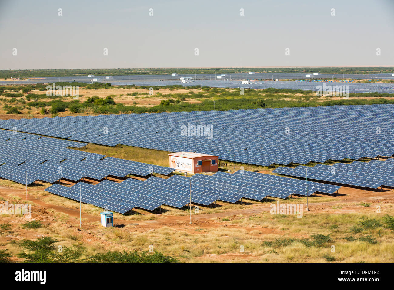 Asia's largest solar popwer station, the Gujarat Solar Park, in Gujarat ...