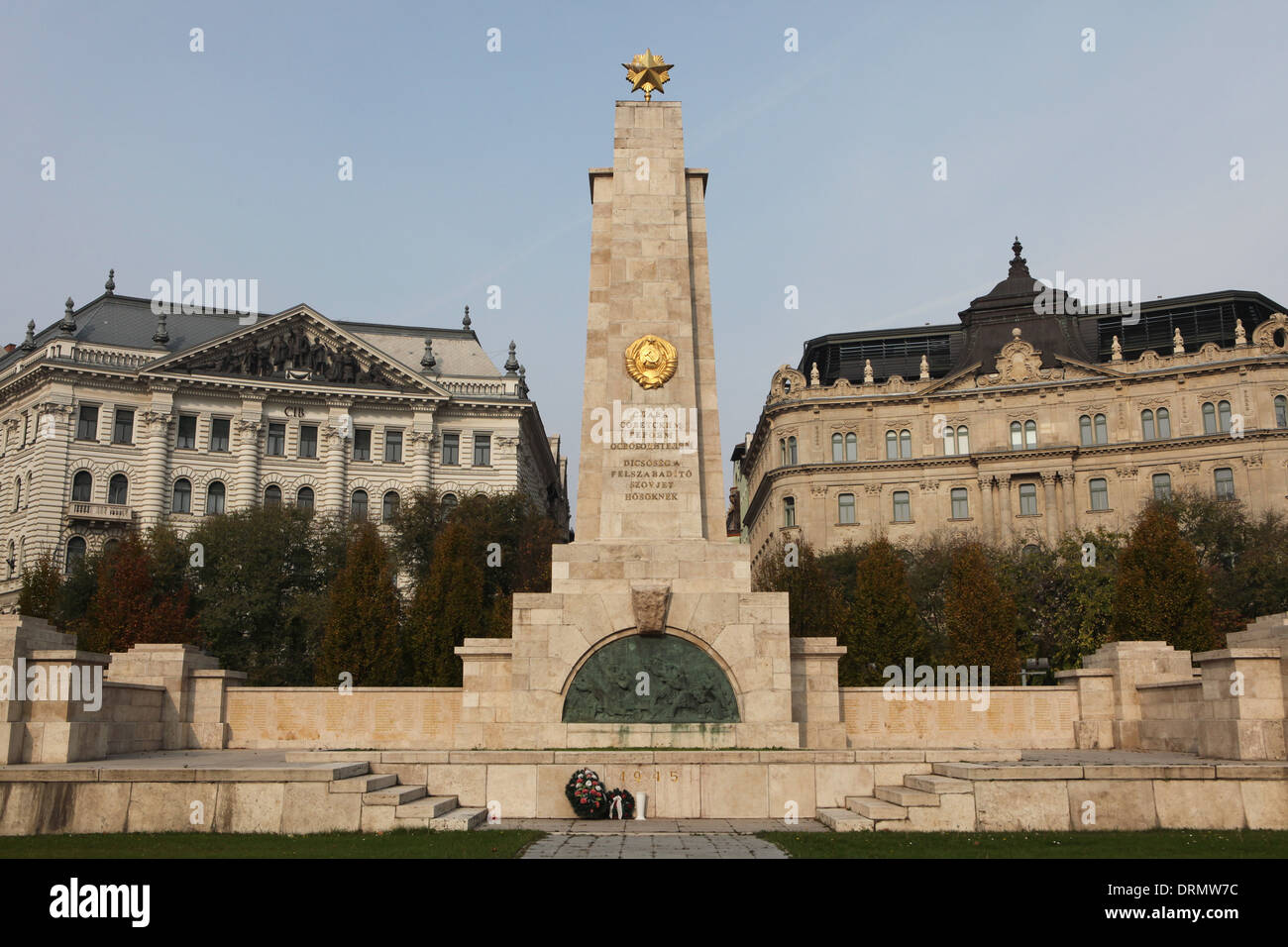 Soviet War Memorial on Freedom Square in Budapest, Hungary Stock Photo ...