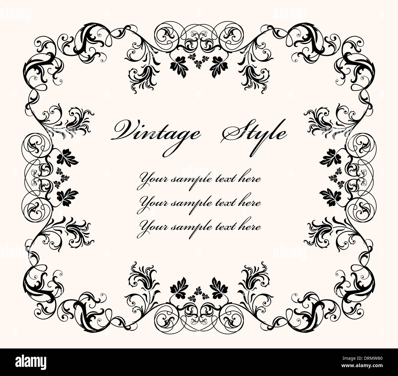 vintage floral frame Stock Photo - Alamy