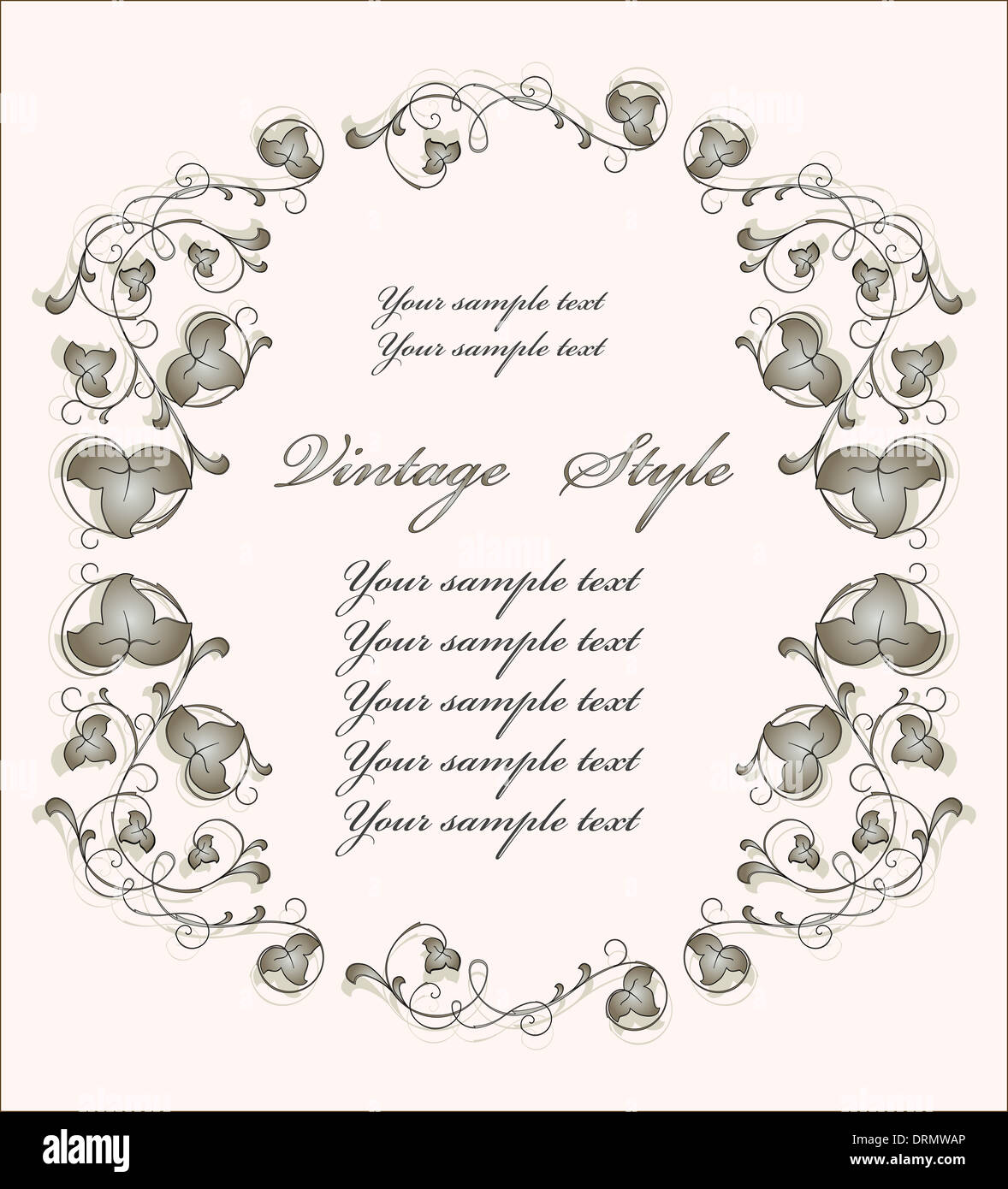 vintage floral frame Stock Photo - Alamy