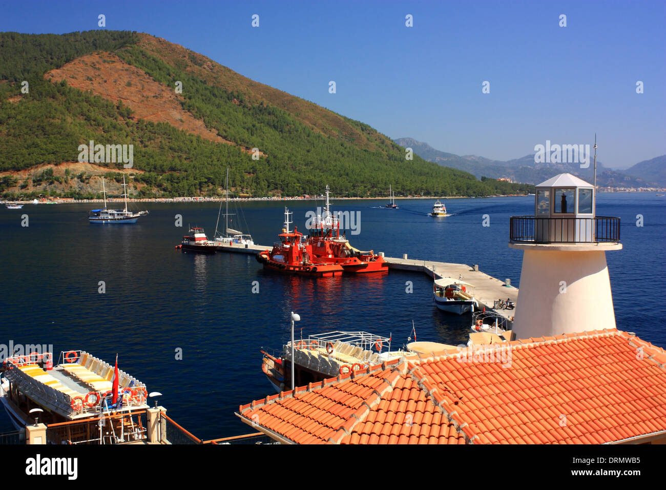 A view of the Harbour at Icmeler on the Turkish coast Stock Photo - Alamy