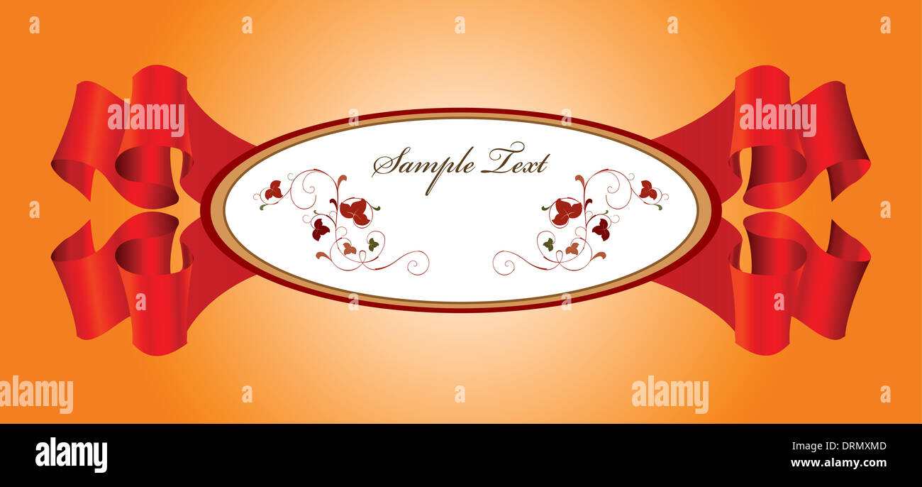 ribbon with label Stock Photo - Alamy