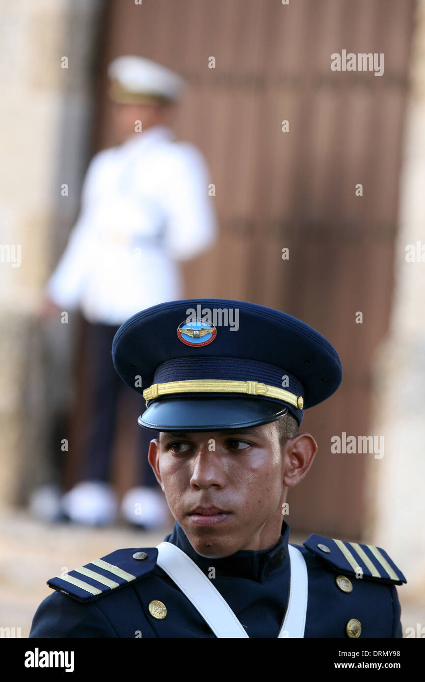Dominican soldiers guard the National Pantheon in Zona Colonial of ...