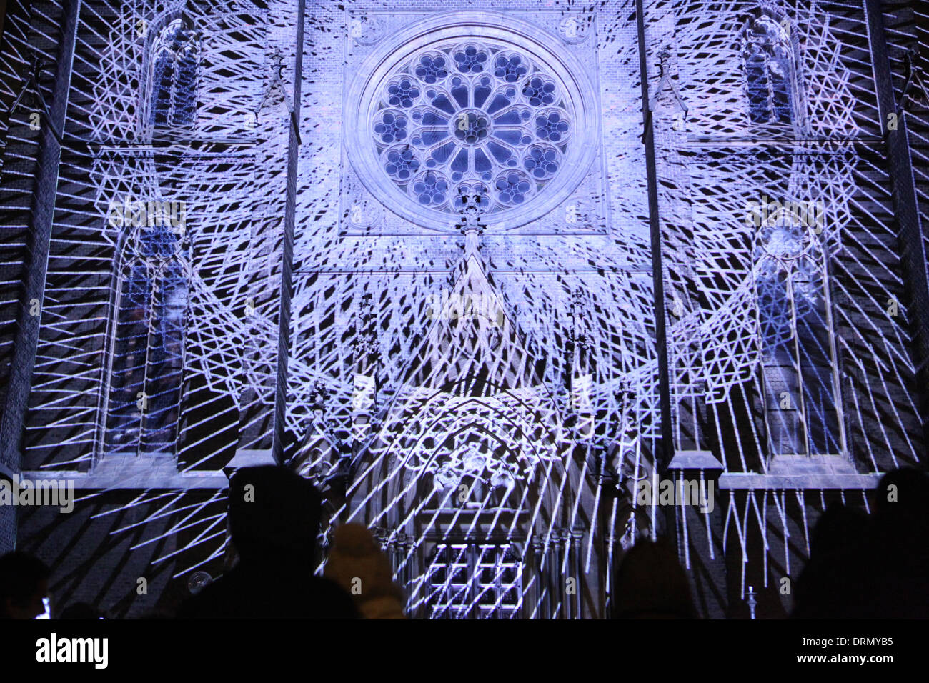 Projection mapping by Czech art group The Macula on St Ludmila’s Church ...