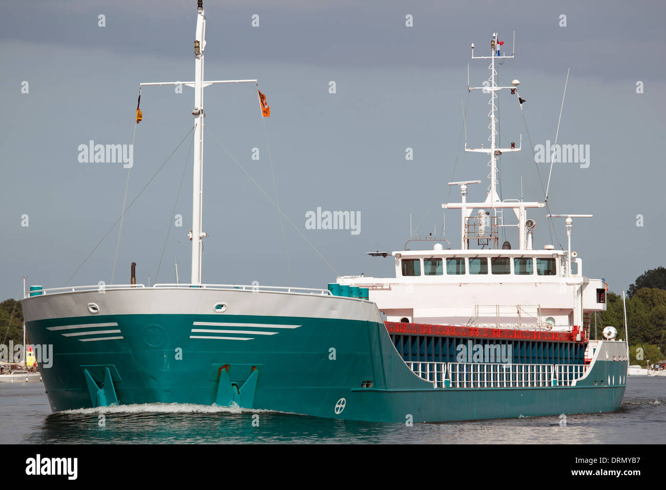 freight ship on kiel canal,germany Stock Photo - Alamy