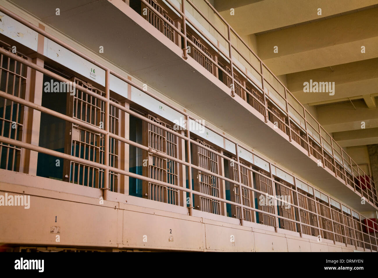 Alcatraz Island Prison block, San Francisco, CA, California, USA Stock ...