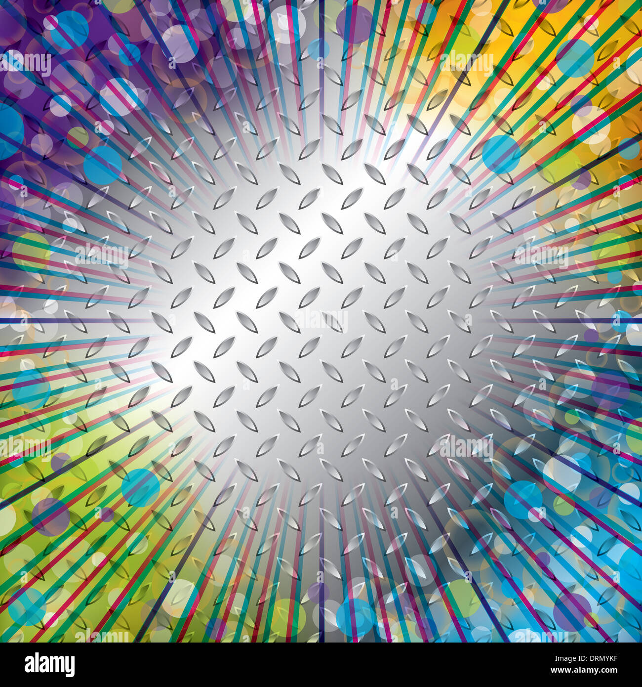 Abstract background design with colorful elements and metallic plate ...
