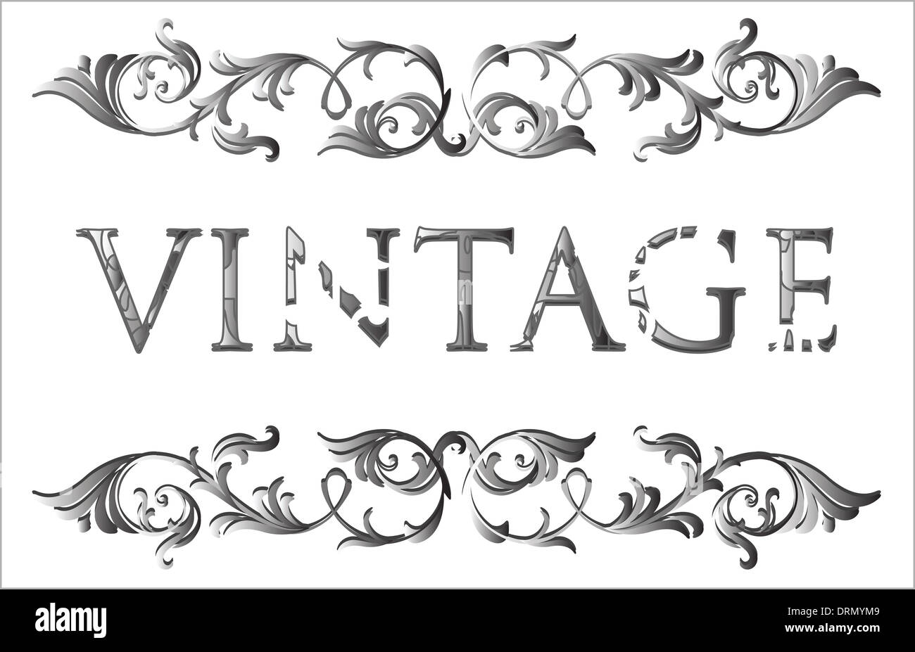 Vintage greeting card baroque Black and White Stock Photos & Images - Alamy