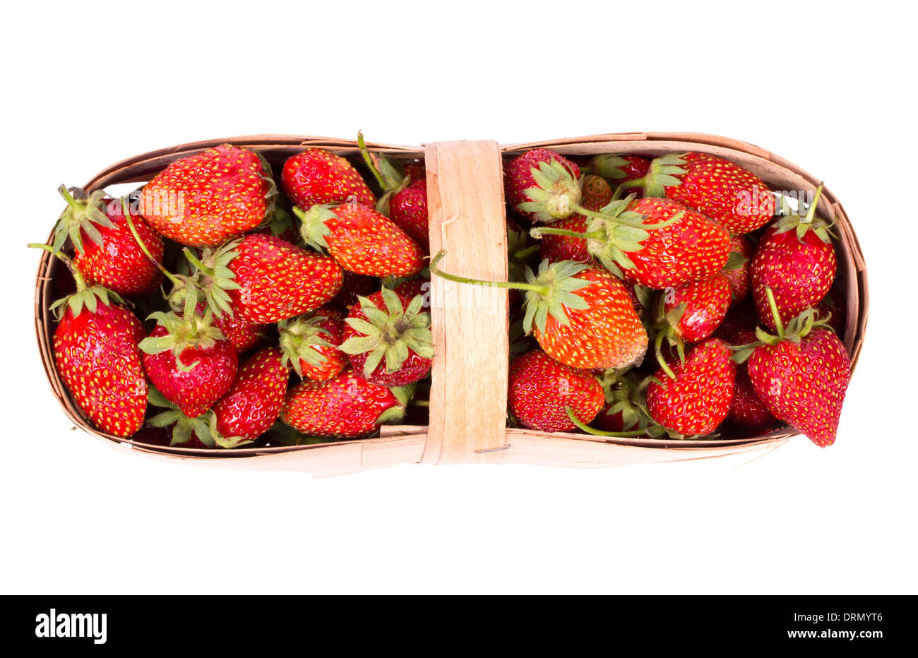 Strawberries in a basket isolated on a white background Stock Photo - Alamy