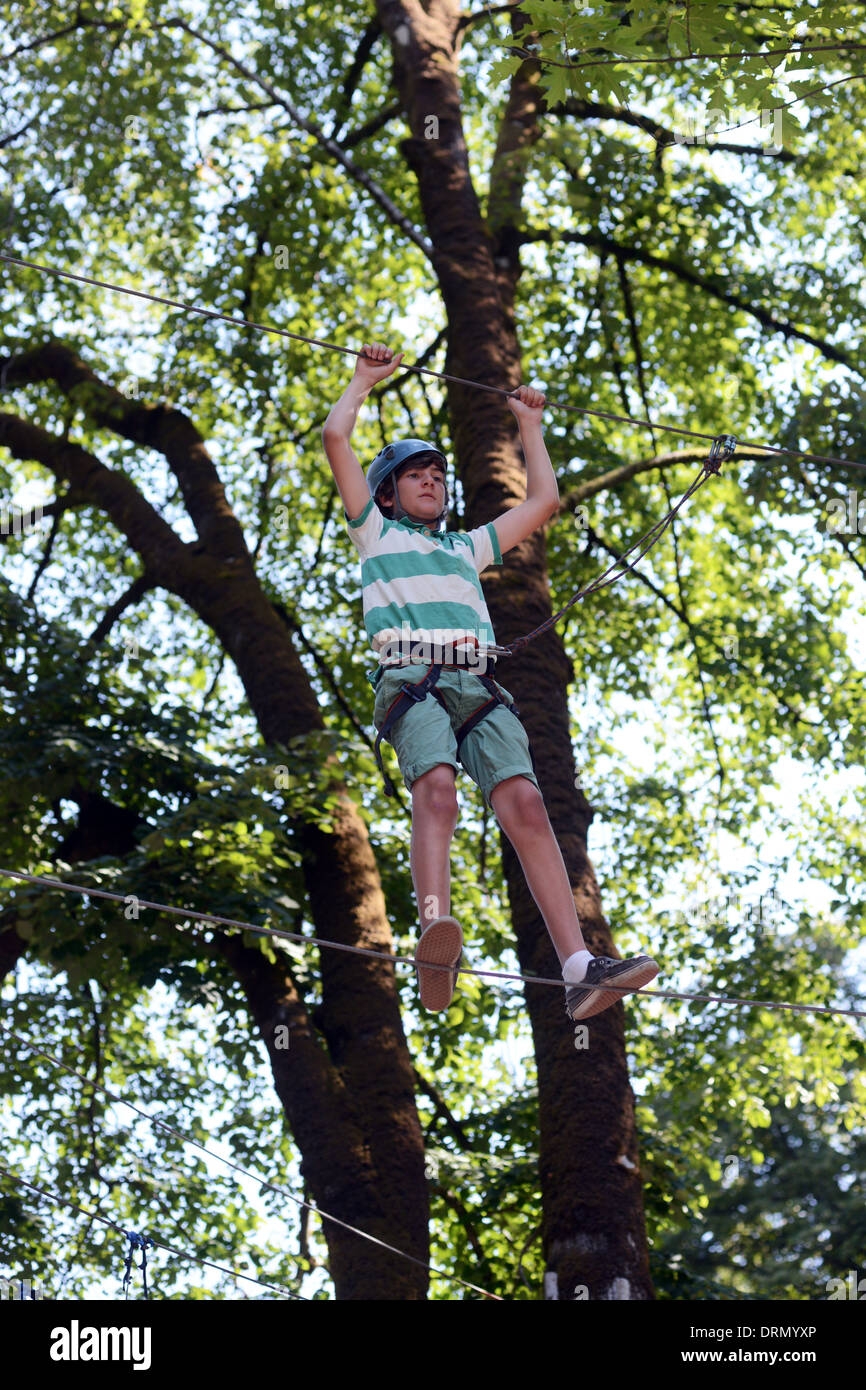High ropes assault course hi-res stock photography and images - Alamy