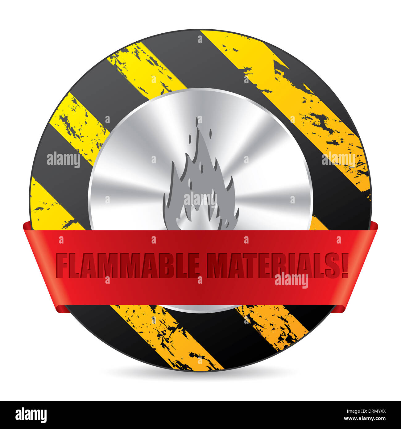 Flammabile material warning sign with symbol Stock Photo - Alamy