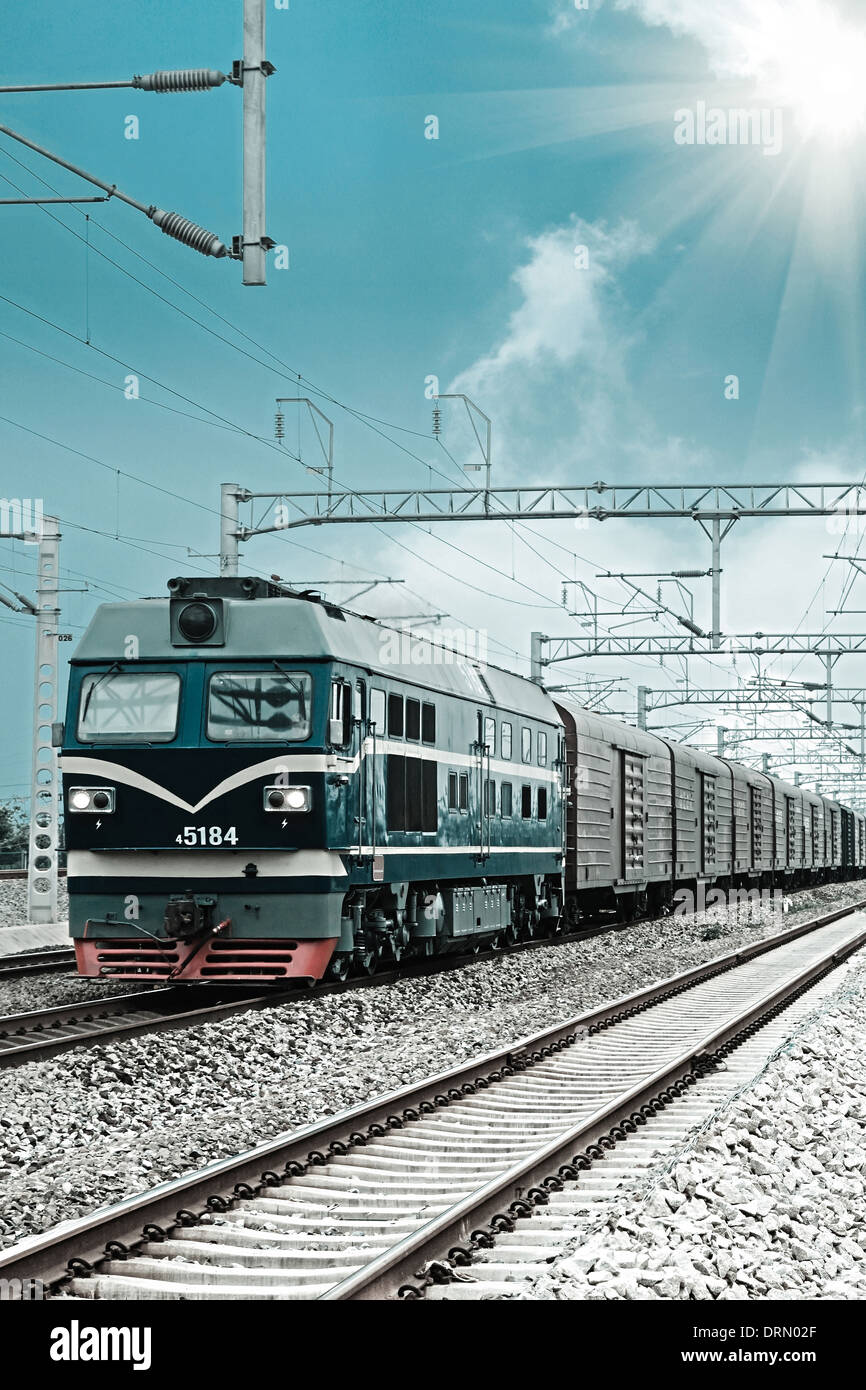 Cargo train and local train hi-res stock photography and images - Alamy