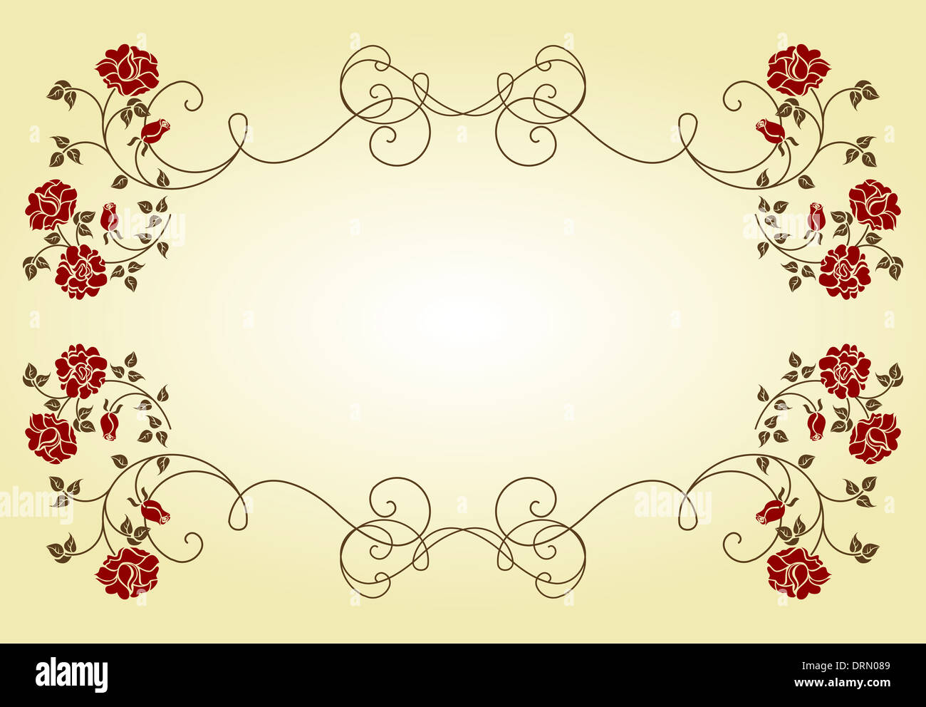 Retro frame with roses Stock Photo - Alamy