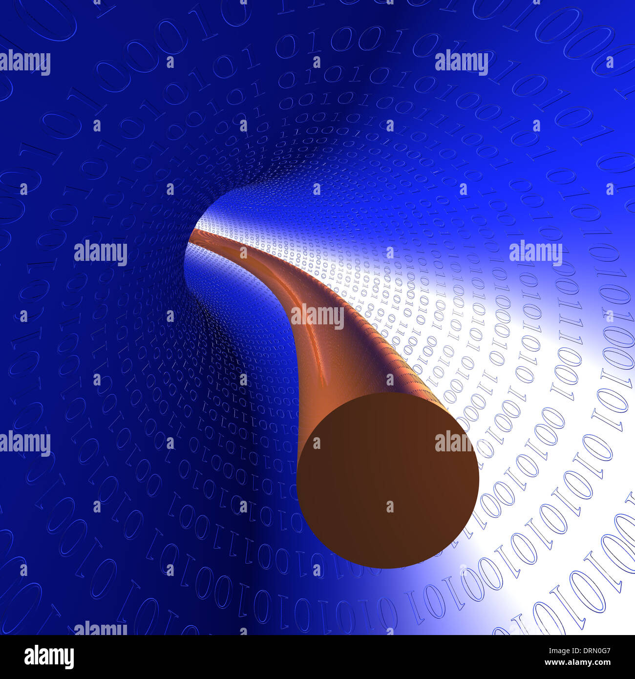 Copper conductor inside the cable transmits a digital signal Stock ...