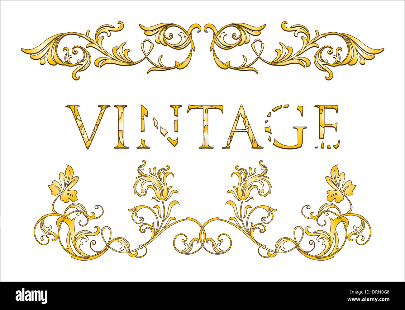 vintage floral frame Stock Photo - Alamy