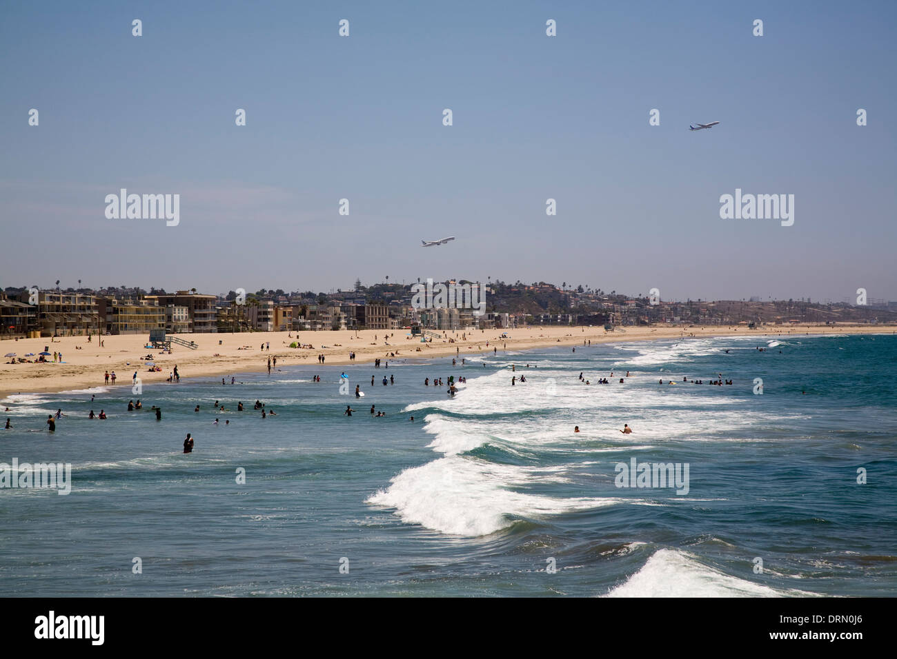 Venice Beach with LAX in background, Los Angeles, CA, California Stock ...