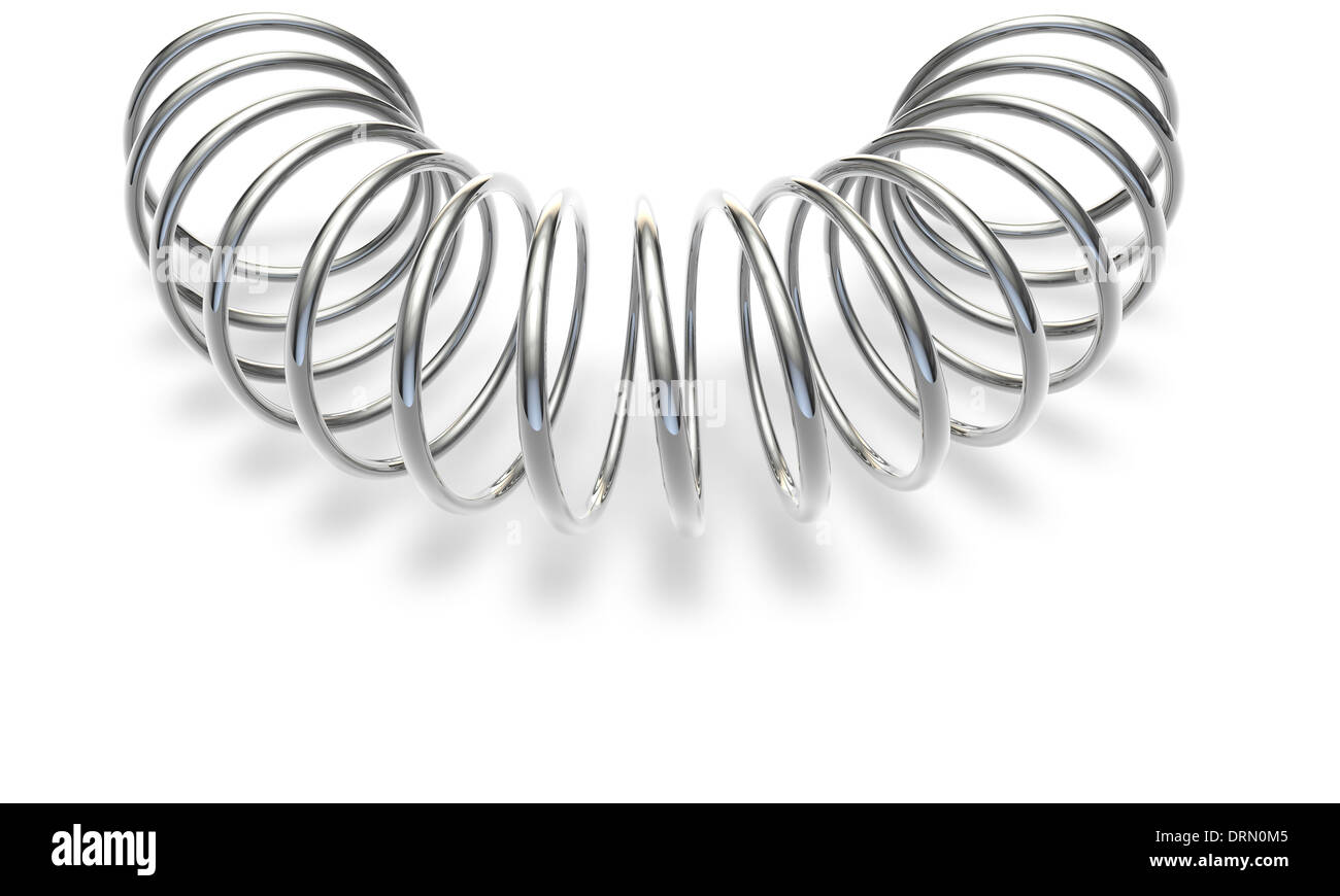 Metal spring on a white background Stock Photo - Alamy
