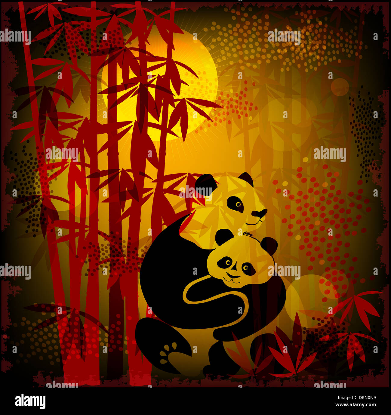 pandas in the bamboo forest Stock Photo - Alamy