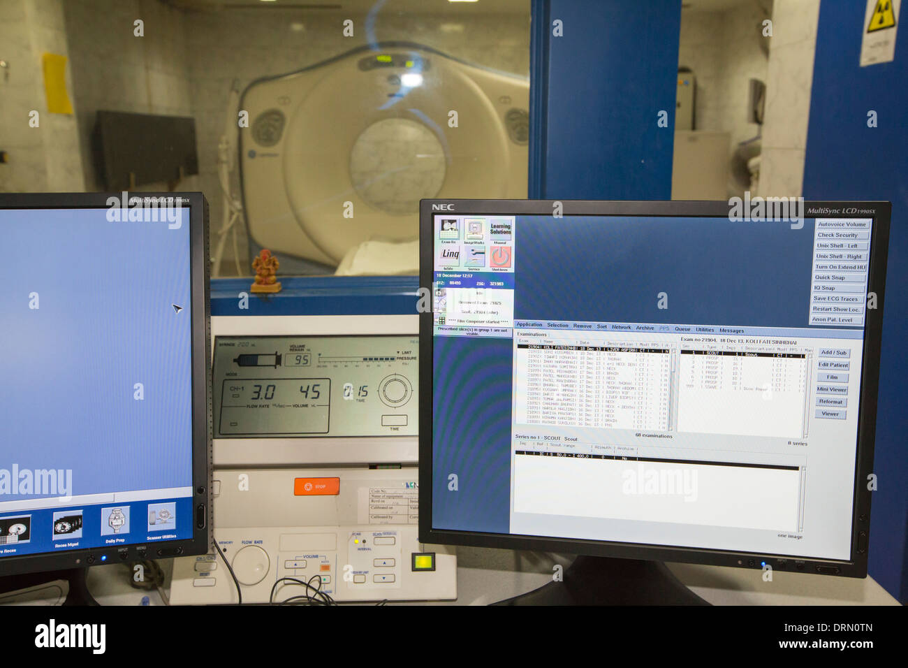 A CT scanner in a specialist cancer hospital at the Muni Seva Ashram in ...