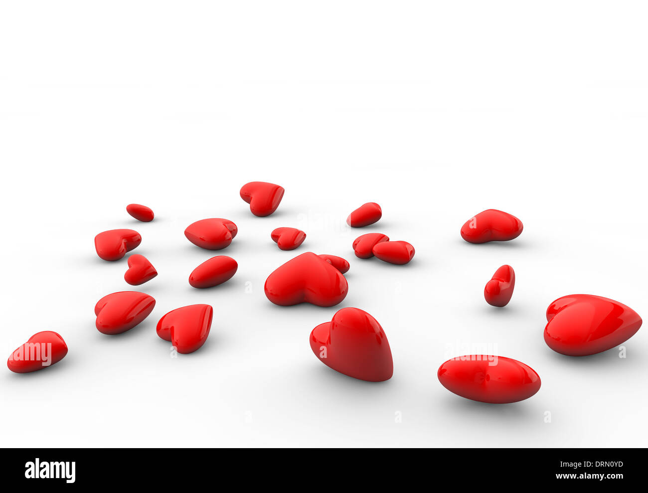 3d hearts isolated on white background Stock Photo - Alamy