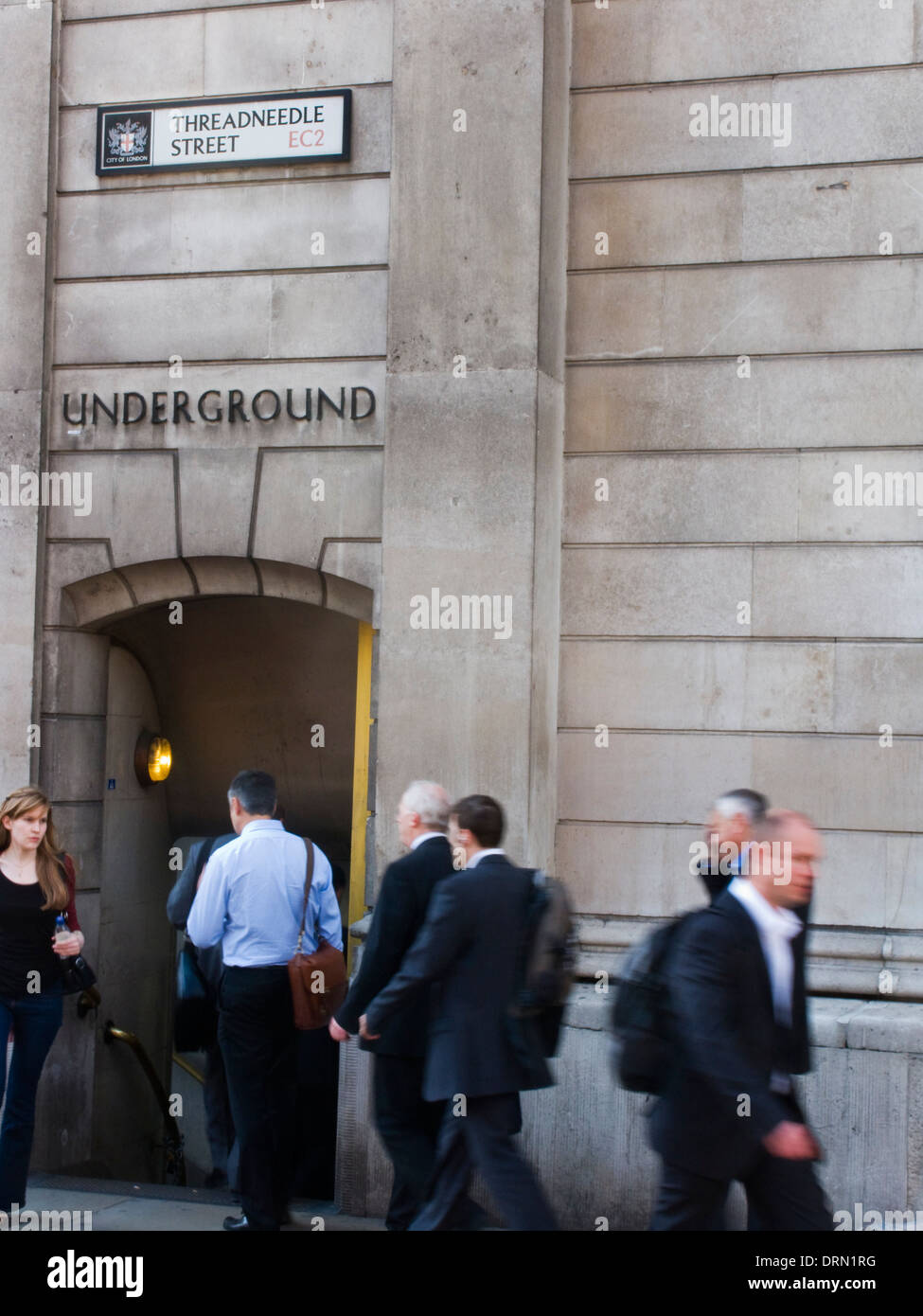 Threadneedle Street London Underground Tube Station Entrance Stock ...