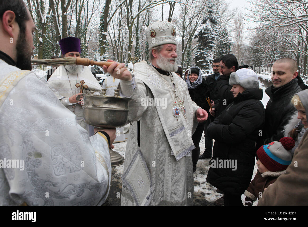 Orthodox Christians celebrate the Epiphany Day in front of Dormition ...