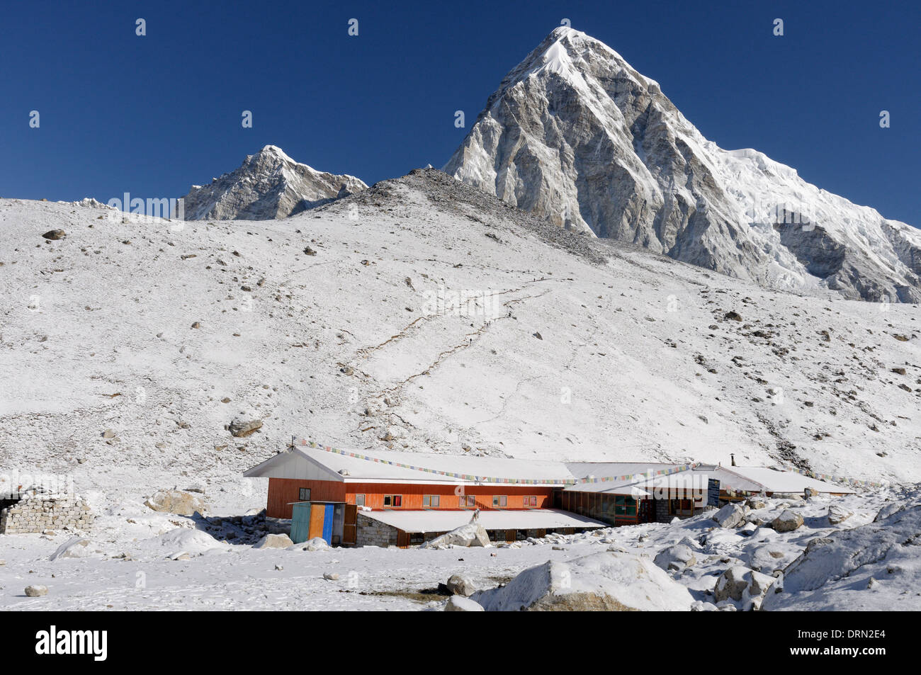 THe himalayan village of Gorak Shep, the last stop on the Everest Base ...