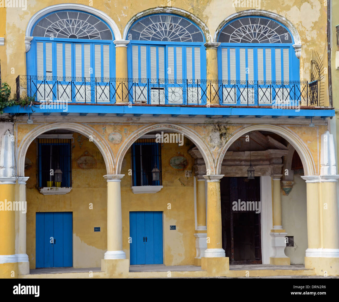 Facade of Casa del Conde Jaruco, Plaza Vieja, Havana, Cuba Stock Photo ...