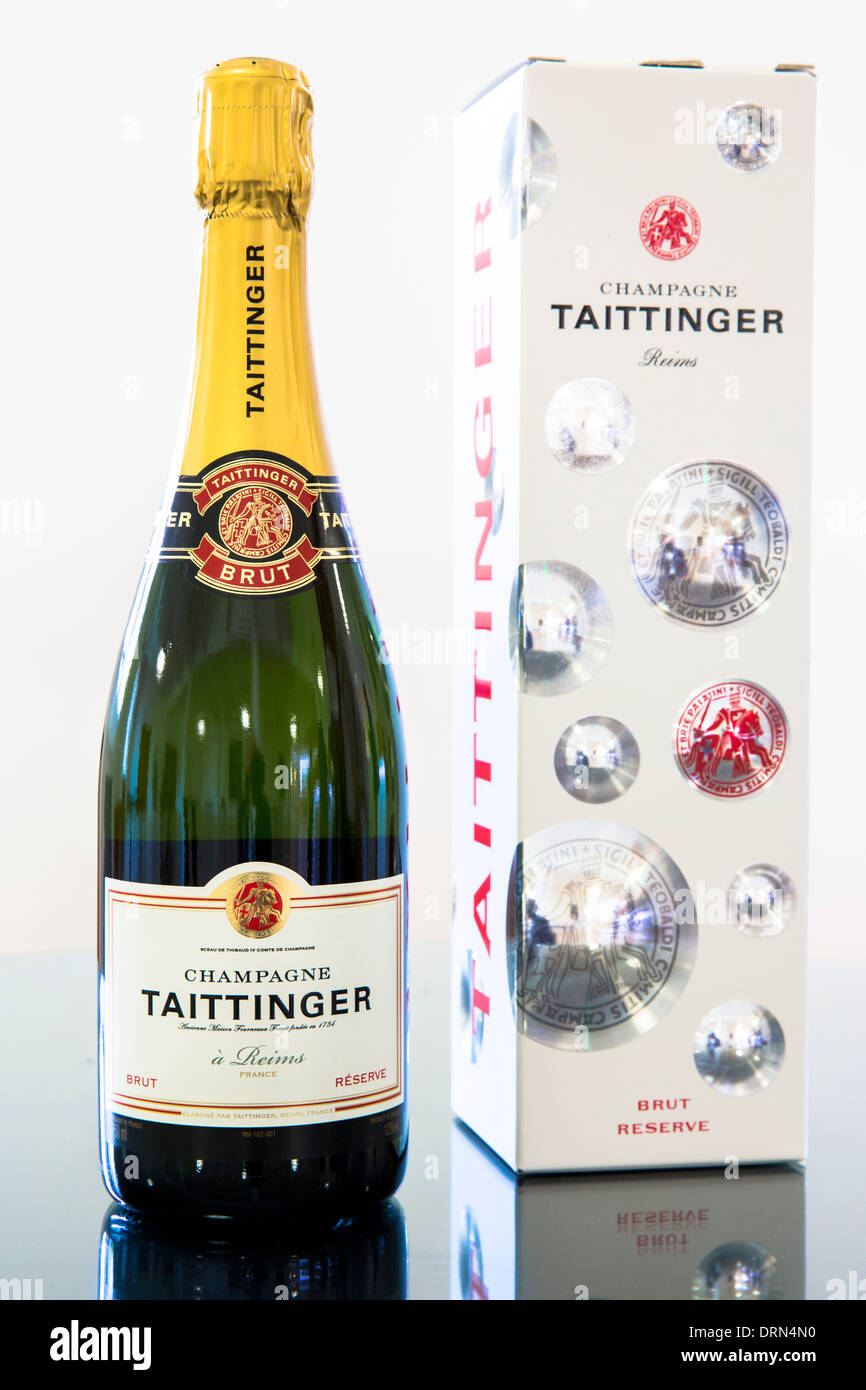 Champagne Taittinger Brut on display at Taittinger in Reims, Champagne ...
