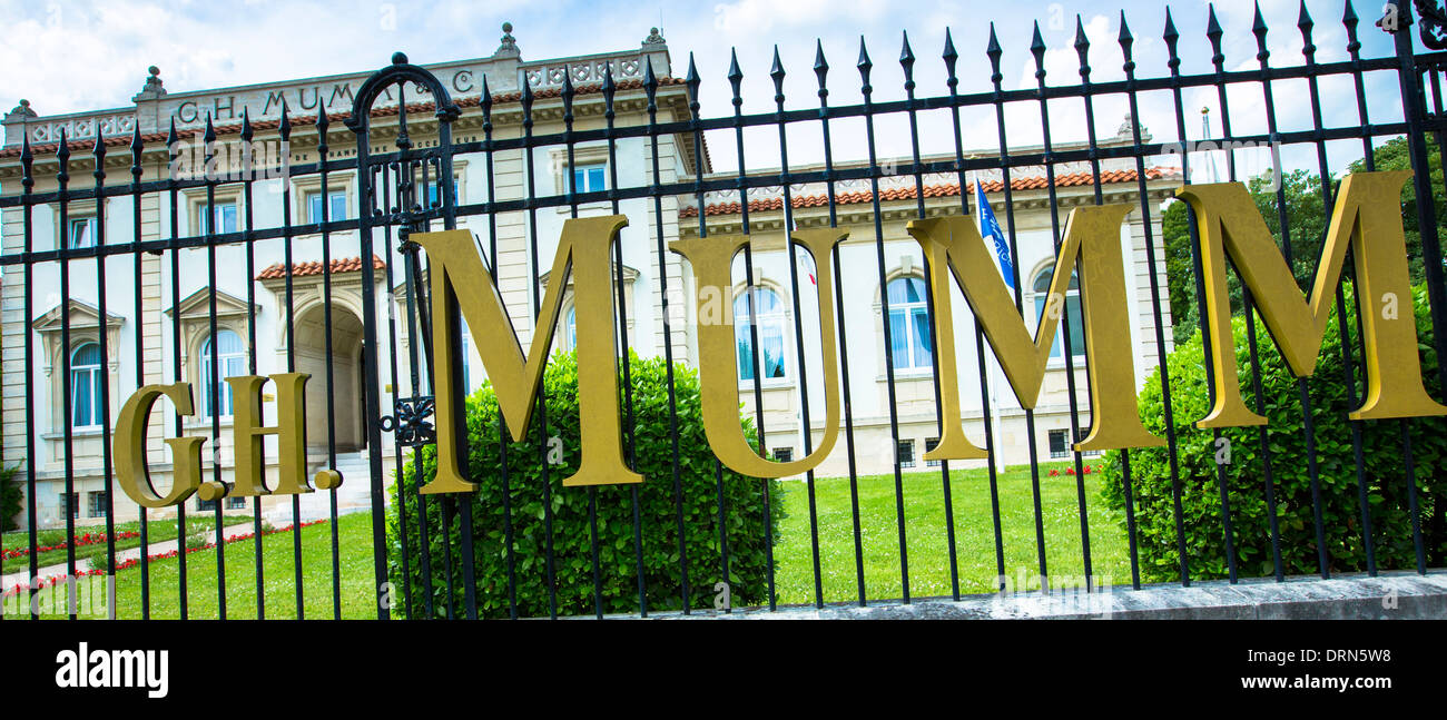 The house of Champagne G.H. Mumm in rue de Champ de Mars in Reims ...