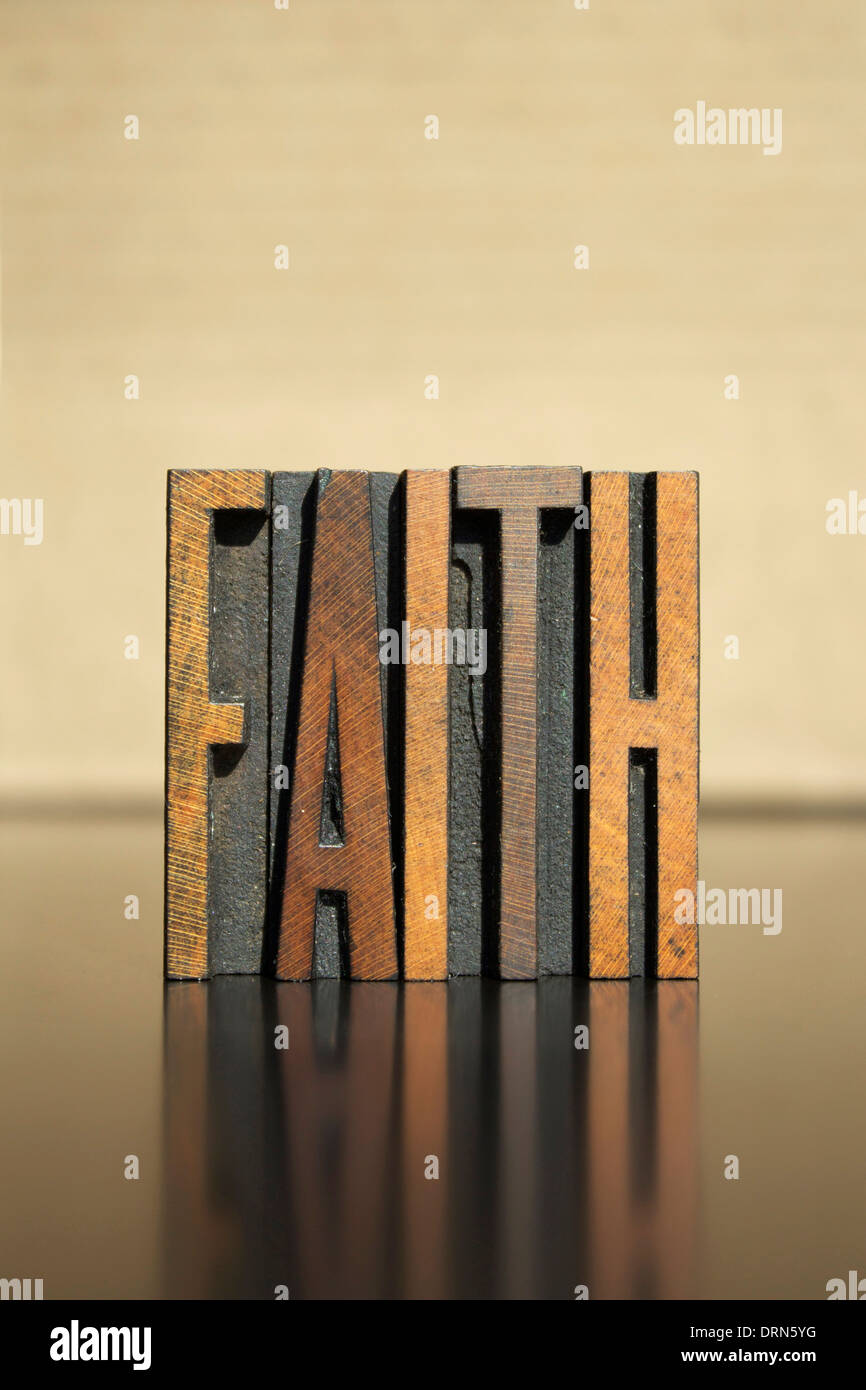 The word FAITH written in vintage letterpress type Stock Photo - Alamy