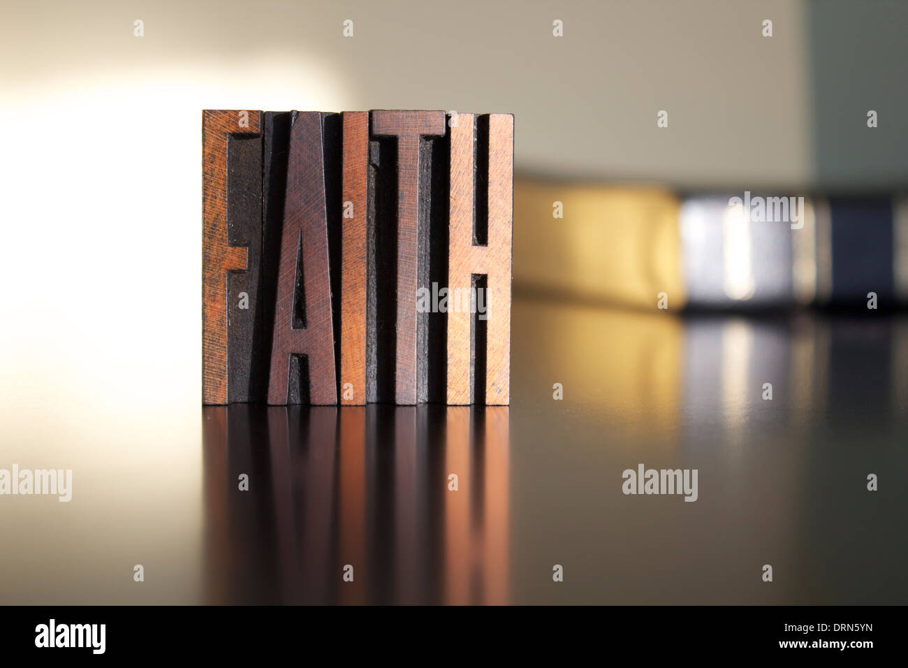The word FAITH written in vintage letterpress type Stock Photo - Alamy