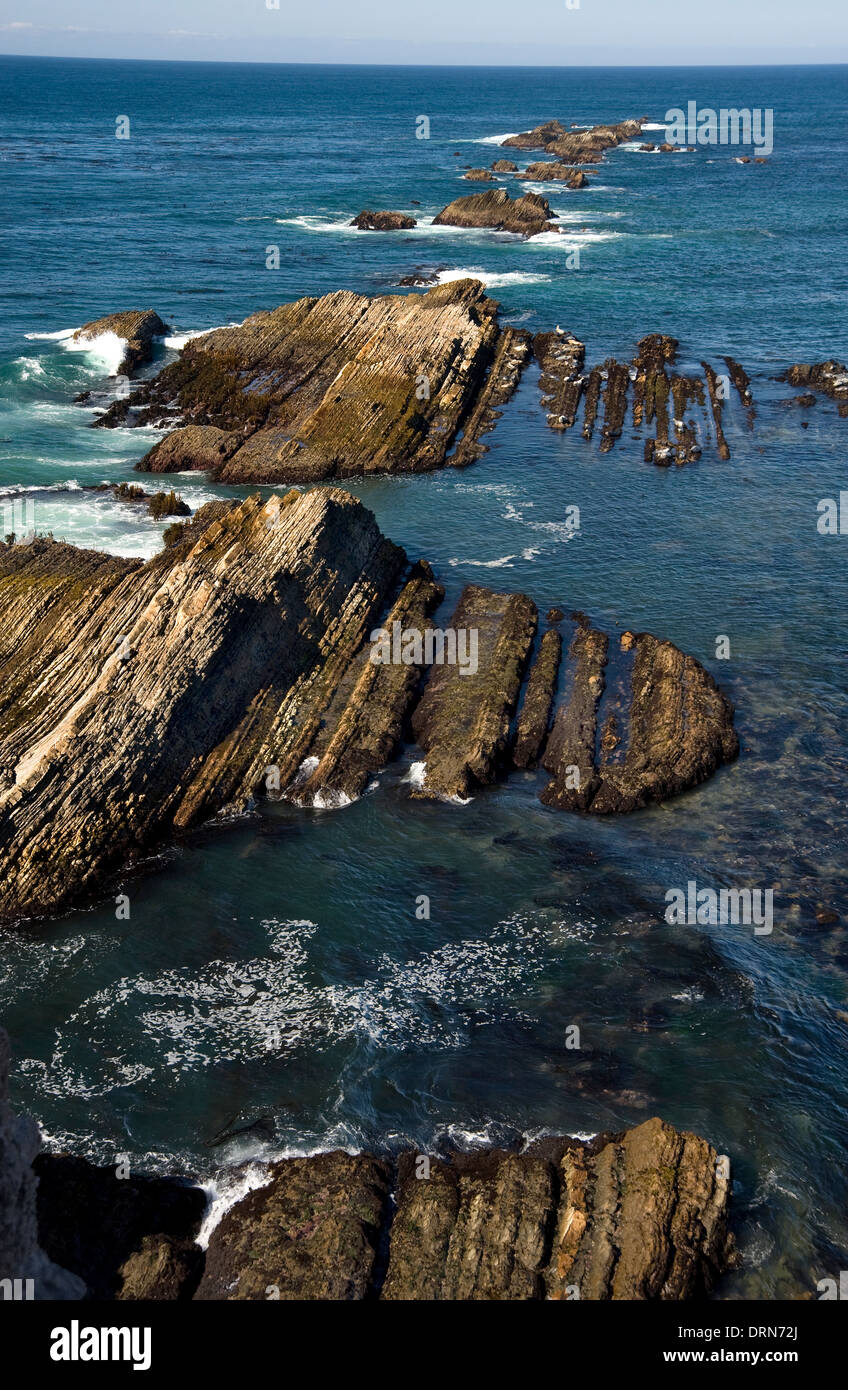 Rocks protruding into the Pacific Ocean Stock Photo - Alamy