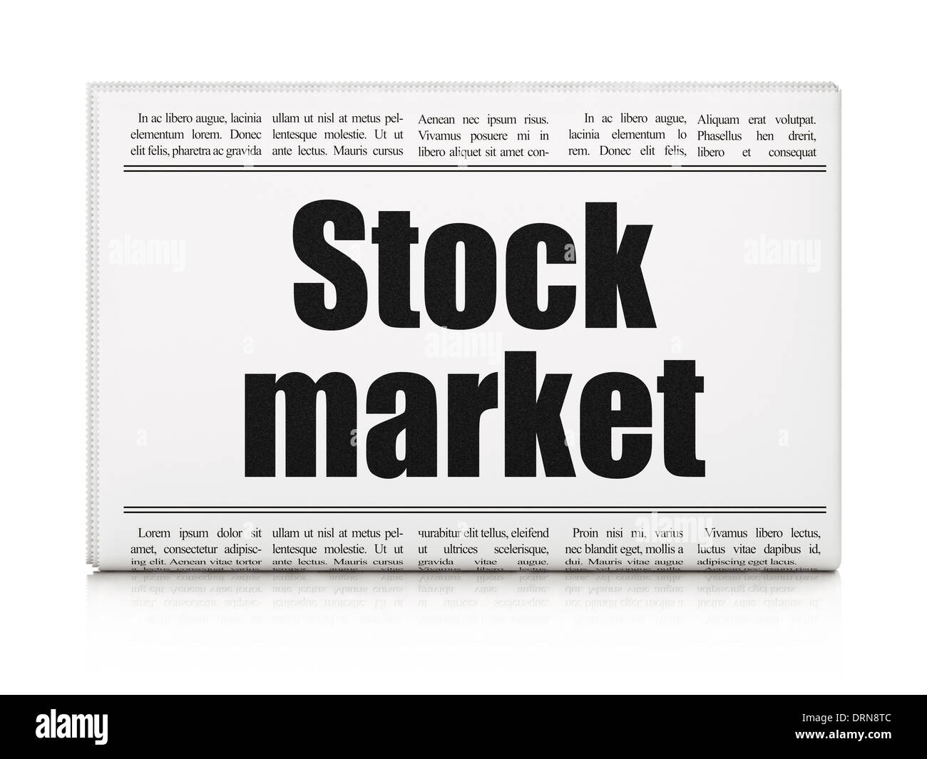 Finance concept: newspaper headline Stock Market Stock Photo - Alamy