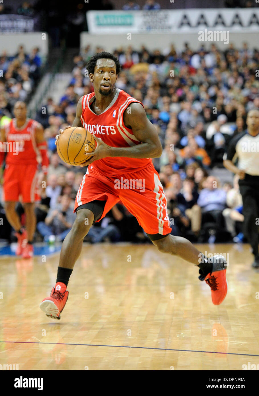 Dallas, Texas, USA. Jan 29, 2014: Houston Rockets point guard Patrick ...
